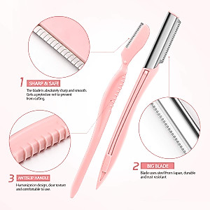 Eyebrow Razors Shavers, Facial Hair Trimmer for Women and Men, Multipurpose Exfoliating Eyebrow Shapers, 10PCs