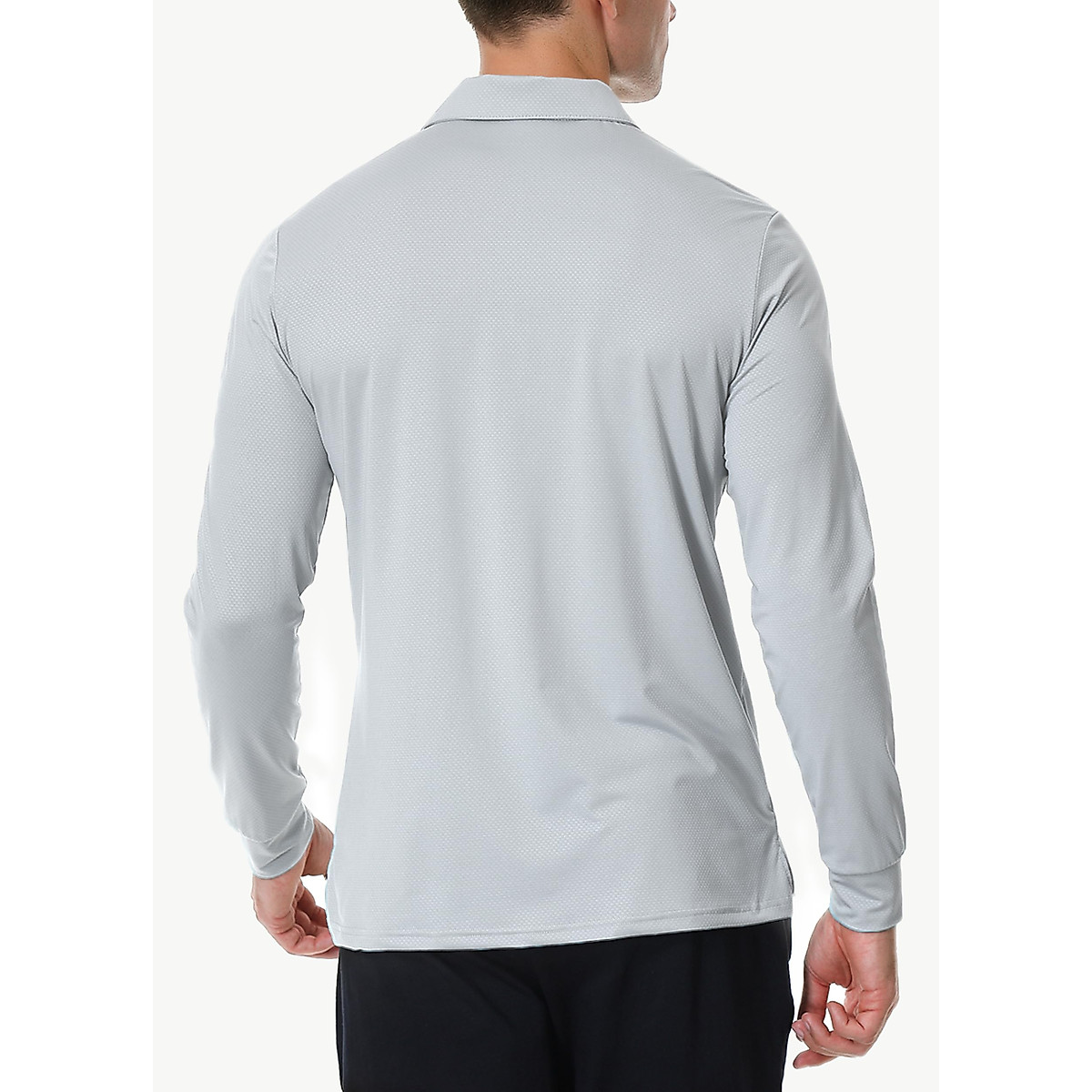 JWM Men's Long Sleeve Golf Polo Shirts - Athletic Casual Travel Performance Collar Shirts Lightweight Quick Dry UPF50