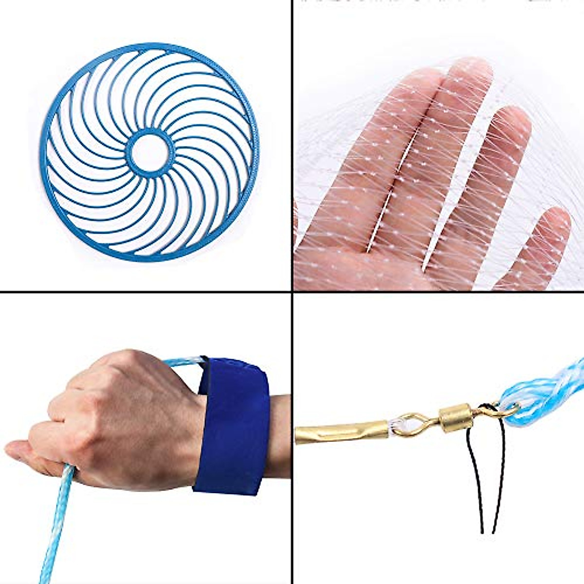 Lawaia Throw Net Saltwater Fishing Cast Net Fishing Cast Net Casting Nets Throw Cast Net Hand Throw Fishing Nets,Size 4FT/5FT/6FT/7FT/8FT/9FT/10FT/11FT/12FT Radius Monofilament-7FT