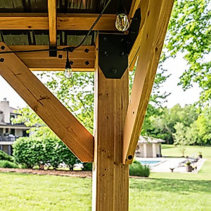 Backyard Discovery Norwood 14x12 All Cedar Wood Gazebo,Thermal Insulated Steel Roof, Durable, Supports Snow Loads and Wind Speed, Rot Resistant, Backyard, Deck, Garden, Patio