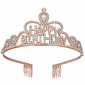 FGSS Birthday Rhinestone Tiaras-and-Crowns Crystal Headband - Womens Birthday Queen Princess Crown Hair Accessories