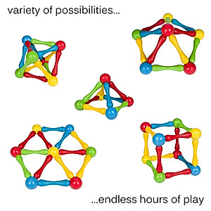 Goobi 20 Piece Construction Set Large Building Blocks Developmental Play Sticks STEM Learning Vibrant Colors Creativity Imagination 3D Puzzle Educational Toys for 1 Year Old Toddlers Preschool