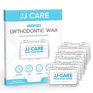 JJ CARE Orthodontic Wax (Pack of 6), Braces Wax, Dental Wax, Wax for Braces, Dental Wax Braces, Ortho Wax Comes with Applicator for Orthodontic Wax & 2 pcs. Interdental Brush