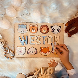 Name Puzzle for Kids Personalized, Easter Basket Stuffers for Toddler, with Gift Wrapping and Customizable Blessing on The Back