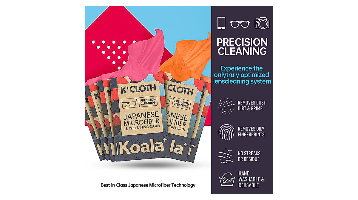 Koala Lens Cleaning Cloths - Premium Microfiber Pack of 6