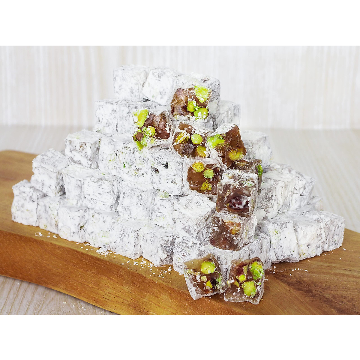 Cerez Pazari Turkish Delight Pistachio Candy Gourmet Premium Vegan Sweets Medium Gift Box 420g | Sweet Luxury Traditional Confectionery Soft Candy Dessert Glucose Free Lokum (Loukoumi) | Apprx.42 Pcs