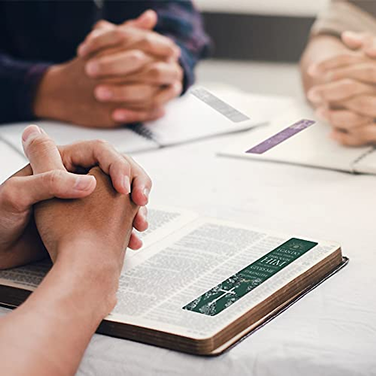 ANZON MORIES 48 Pieces Christian Scripture Bookmarks with Bible Verse Quotes & Storage Box, Inspirational Book Mark Religious Marker Christian Art Gift Bookmark for Reading Lover, Men, Women, Kids