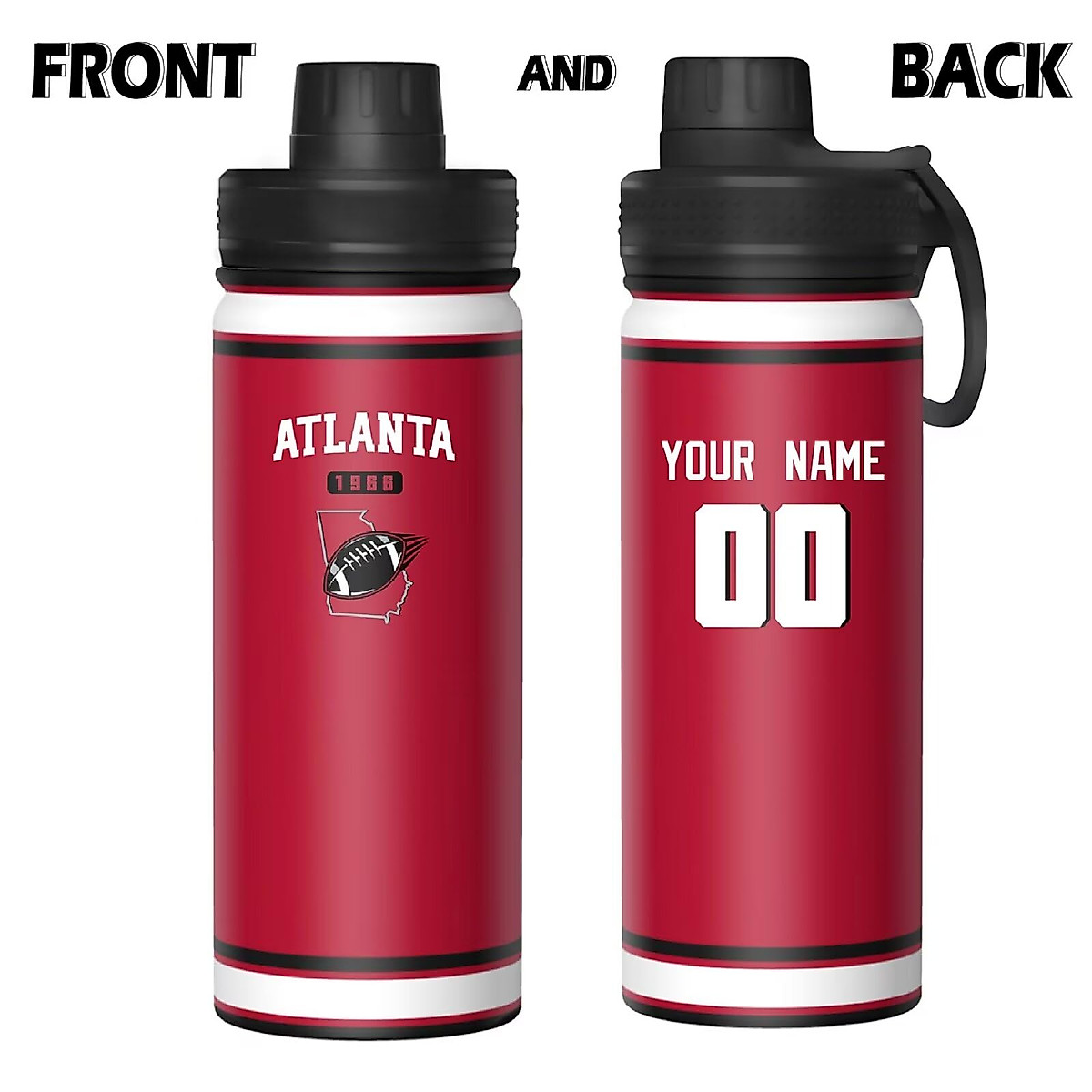 ANTKING Atlanta Tumbler Travel Mug Coffee Cup Custom Name Number Gifts for Men Women Youth