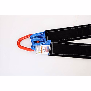 3"x36" V-Bridle Strap with RTJ Frame Cluster Hooks for Towing Blue