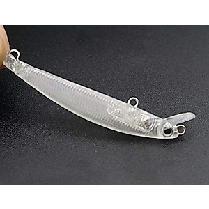 10pcs Fishing Unpainted Minnowbait Blank Hard Clear Lure Body 68mm 2.16g Topwater Freshwater Crankbait Artifical Bait with Free Eye LQG27