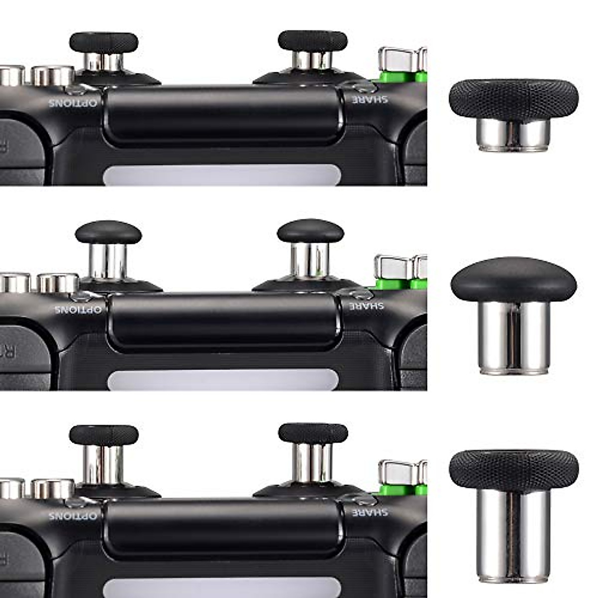 eXtremeRate Magnetic Metal Bullet Buttons Dpads for PS4 Controller, Aluminium Thumbstick Joystick Adustable Height, Replacement Parts for PS4 Slim Pro Controllers (31 in 1)