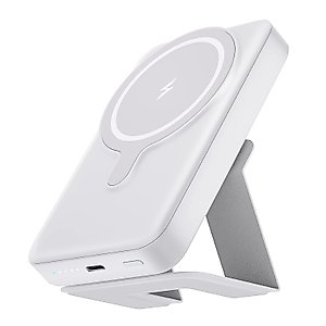 NEWDERY Wireless Power Bank, 10000mAh Magnetic Portable Charger with Foldable Stand 22W USB C, 15W Fast Charging External Battery Pack for iPhone 15 Pro Max/15 Plus/15 Pro/15, iPhone 14/13/12 Series