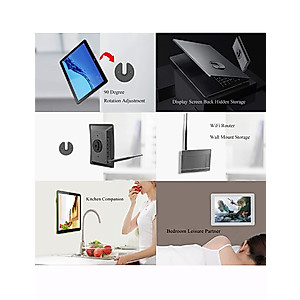 NOTMBESTM Universal Tablet Wall Mount Adjustable 90 Degrees Rotating Tablet Holder Fit for ipad/Kindle/e-Reader and More(2Pack)(Black)