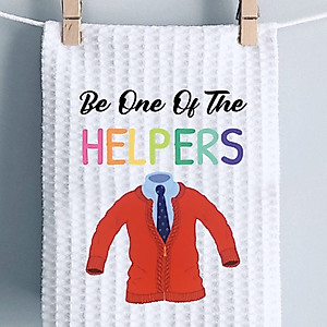 PWHAOO Inspirational Quote Tea Towel Be One of The Helpers Kitchen Towel Motivational Kindness Gift (One of The Helpers Towel)