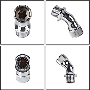 Darineey Shower Elbow Adapter for Shower Head 45°Angle G1/2 Male to Female Shower Head Extender Connector