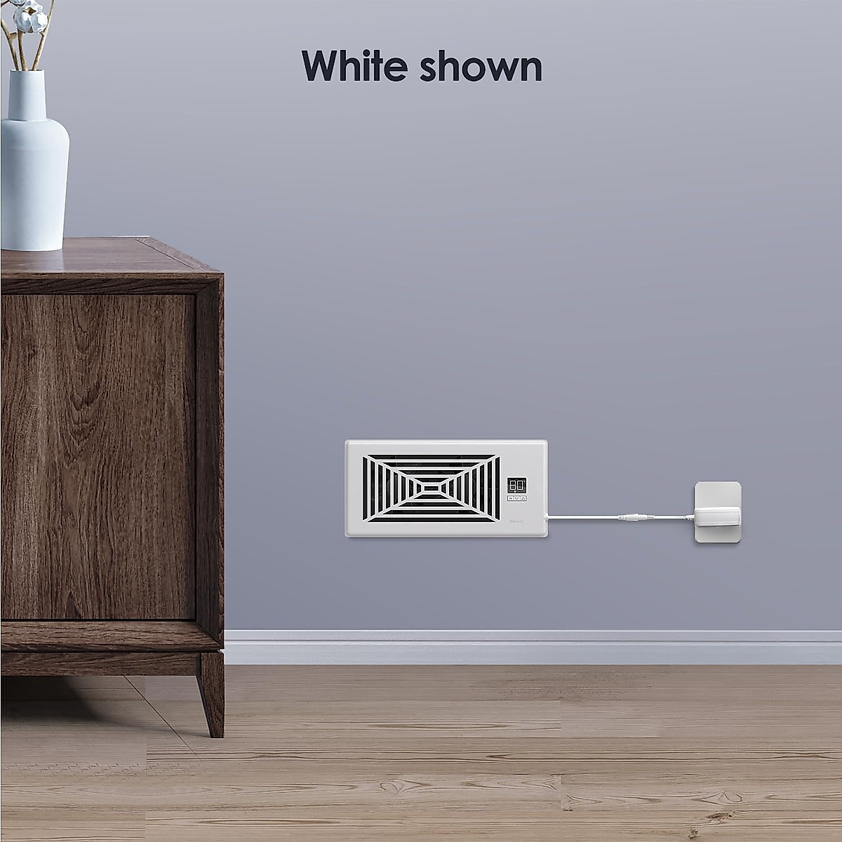 BIOWIND Quiet Register Booster Fan, Smart Register Vent Fits 4" x 10" Register Holes with Remote Control and Thermostat Control, Heating Cooling AC Vent Fan - White