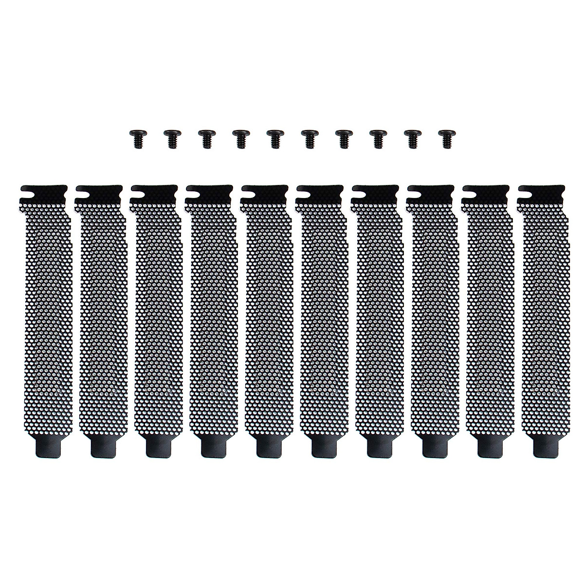 AUEAR, 10 Pack Black PCI Slot Cover Hard Steel Filter Blanking Plate with Screws