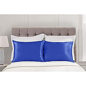 ShopBedding Luxury Satin Pillowcase for Hair – Standard Satin Pillowcase with Zipper, Royal (1 per Pack) – Blissford