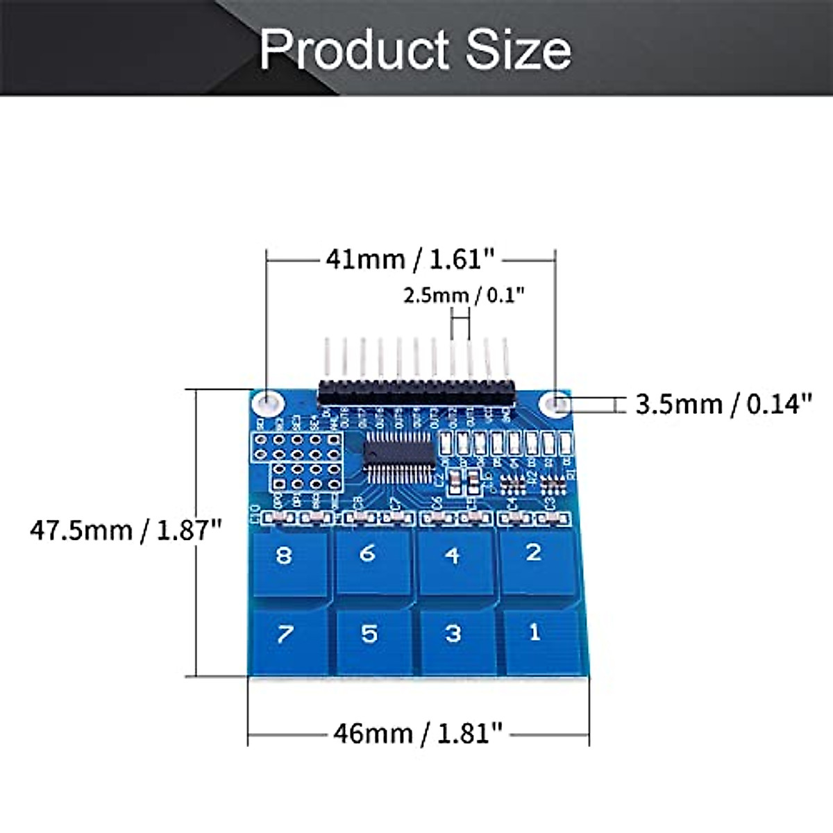 Fielect 8-Key Capacitive Touch Sensor Pad Module TTP226 for Arduino,Replacing The Traditional Touch Button