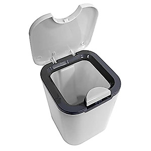 ACTION-1 2L Plastic Odor-Free Small Compost Bin, 5 x 5 x 7 inches, White