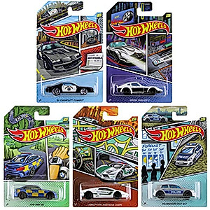 Hot Wheels 2020 Bundle Set of 5 Police Cars Chevrolet Nissan BMW Lamborghini Volkswagen