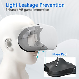 VR Facial Interface & Face Pad for Oculus Quest 2, VR Face Cover Cushion Replacement Compatible with Quest 2,Breathable Holes Leather Protective VR Accessories