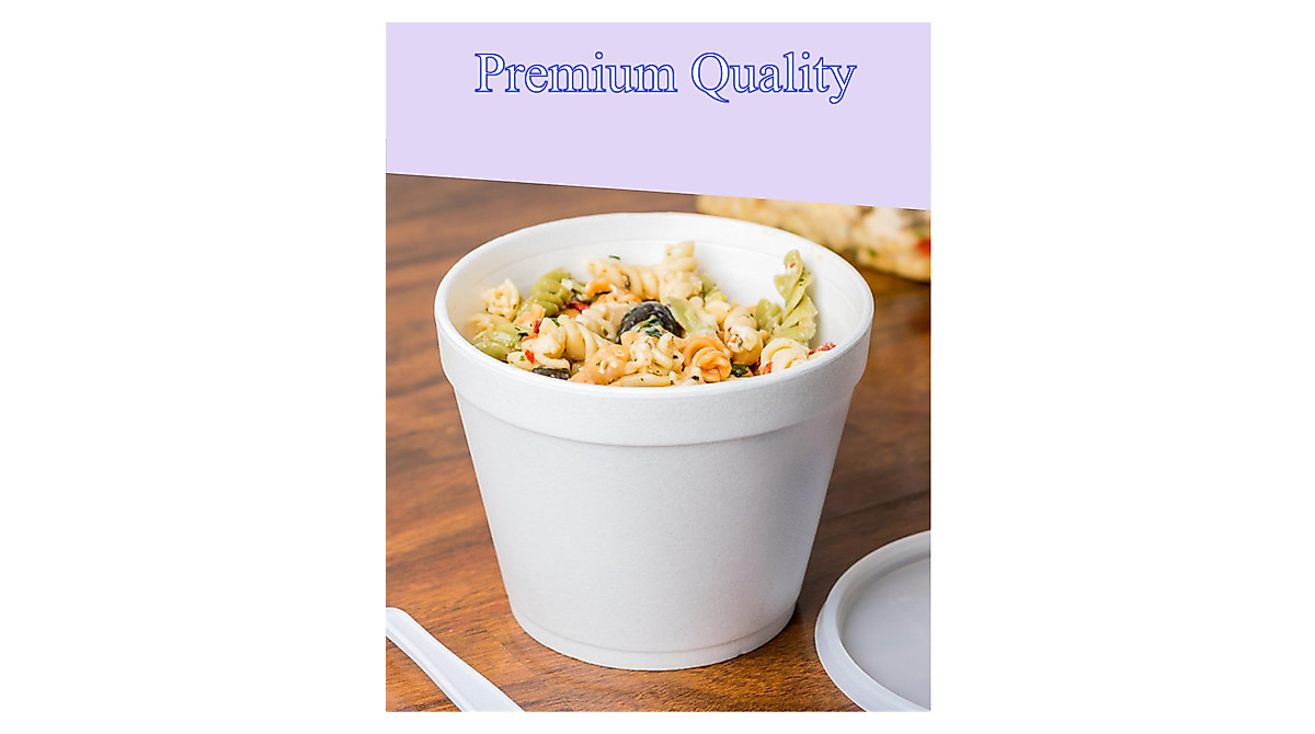 Mr. Miracle 8 Oz Foam Bowl with Vented Lid - 100 Pack