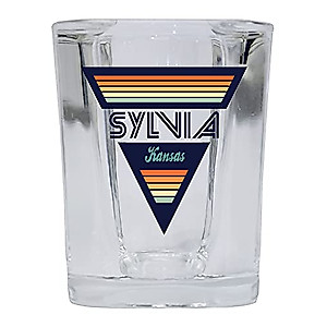 R and R Imports Sylvia Kansas 2 Ounce Square Base Liquor Shot Glass Retro Design