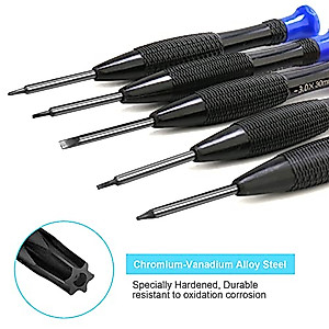 Precision Screwdriver Set, 25 PCS Small Screwdriver Set Magnetic, with Torx Flathead Phillips Star Pentalobe Y Screwdrivers, ESD Tweezers for Eyeglass Watchmaker Computer PC Electronic Laptop Jewelers