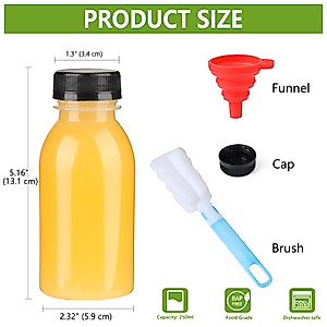 zmybcpack 12 Pack 8oz PP Heat-Resistant Plastic Juice Bottles With Caps-Plastic Smoothie Bottles-Reusable Bulk Beverage Containers with Lids For Juice, Beverage(Dishwasher Safe)