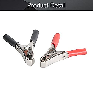 Fielect 2Pcs 10A Heavy-Duty Insulated Alligator Clips,Battery Crocodile Electrical Test Clamps,Battery Charger Clamp for Car Auto Vehicle Boat Red and Black