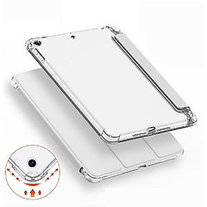 Case Compatible with Samsung Galaxy Tab A8 10.5（X200/X205 Case with Pencil Holder Smart Cover Protective Case Cover Shockproof Cover with Clear TPU Back Shell Tablet Case Cover (Color : Lavender Pur