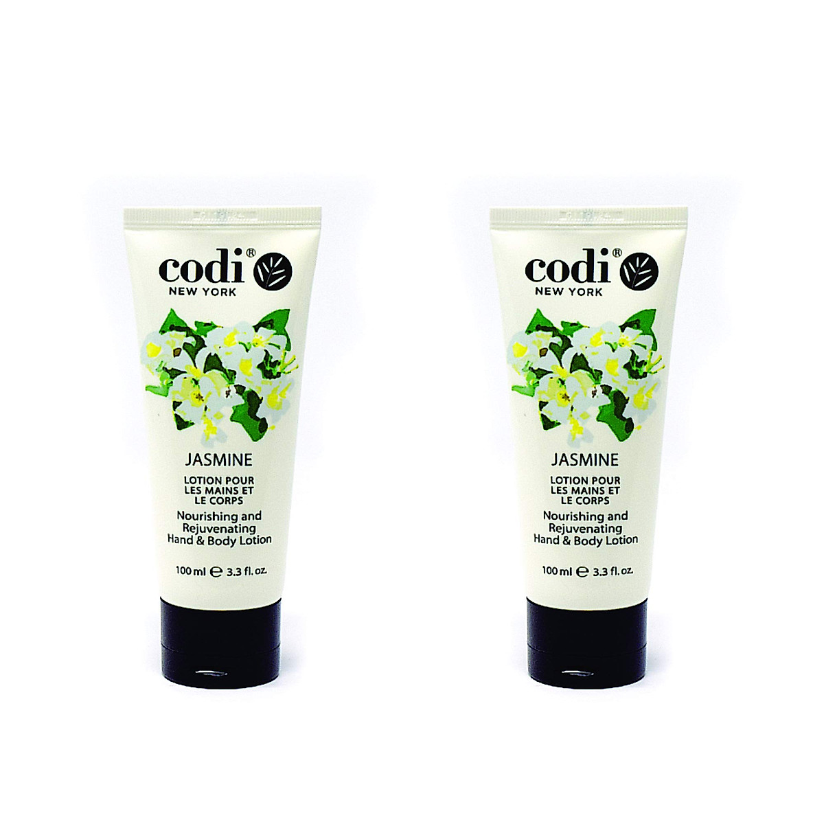 CODi Jasmine Lotion - Body and Hand Lotion with Pump for Women and Men - Jasmine Body Lotion with Wonderful Jasmine Scent - Less Greasy, Quick Absorbent - 1 750ml Bottle and 2 100ml Tubes