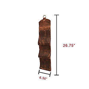 Hide & Drink, Leather 3-Bottle Wine Rack, Wall Mounted, Modern Storage, Home & Kitchen Accessories, Handmade Includes 101 Year Warranty :: Bourbon Brown