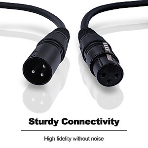 Kaunosta XLR Audio Cable Microphone Cable 3 Pin Male to Female Balance Audio XLR Microphone Extension Cable 1M 3FT for Microphone, Studio Recorder, Amplifier, Audio Mixer, Recording