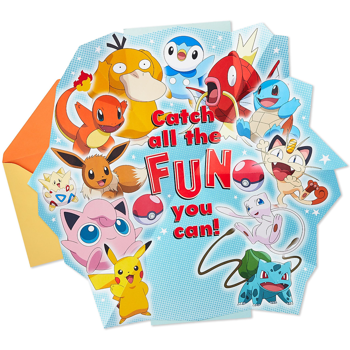 Hallmark Pokémon Pop Up Birthday Card for Kids (Pikachu, Squirtle, Charmander, Bulbasaur)