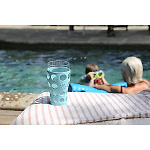 Lifefactory 20-Ounce BPA-Free Indoor/Outdoor Protective Silicone Sleeve Beverage Glass, 2-Pack, Dusty Purple