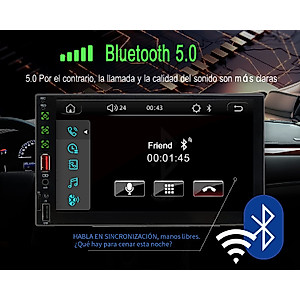 Double Din Car Stereo Compatible with Wireless Apple Carplay and Android Auto,7 Inch Touch Screen with Bluetooth 5.2,16-Segment EQ Car Audio Receivers,Mp5,Mirror Link,HD Backup Camera,FM Car Radio