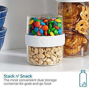 iDesign Recycled Plastic Small Stack n’ Snack Canister – Clear/White