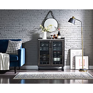 Home Source Accent Server Glass Black