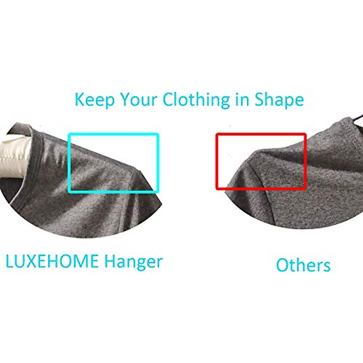 LUXEHOME 5 Pack Silk Hangers with Anti-Rust Heavy Duty Swiveling Chrome Hook for Winter Sweaters, Coats, Suit; Satin Padded Hangers for Delicate Wedding Dresses, Ivory White