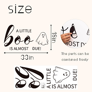 Capiont a Little Boo is Almost Due Decal-Baby Shower Decorations Baby Shower Party Decorations,Party Photography Background Decals,Gender Reveal Party Decorations (Black a Little Boo)