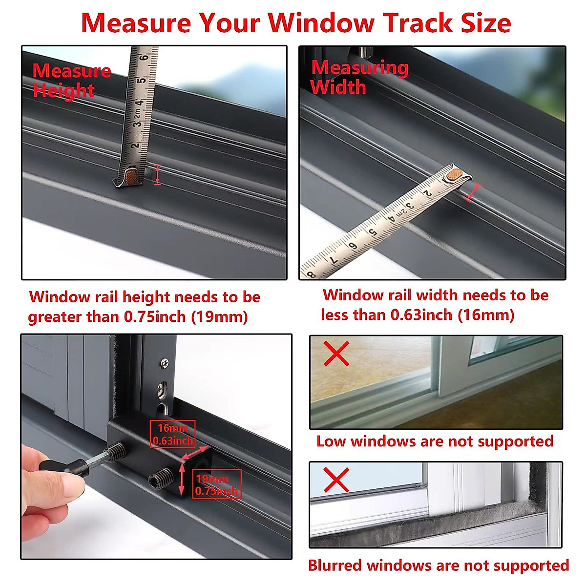 Sliding Window Locks (2 Sets), Security Window Locks with Keys, Adjustable Aluminum Sliding Window Stops, Easy Installation Without Drilling, for Vertical and Horizontal Sliding Windows