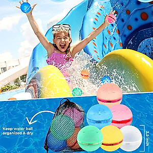 Reusable Water Bomb Balloons | Self Closing Soft Silicone Ball Bath Toy | Outdoor Water Splash Activity for Boys and Girls (6-pack)