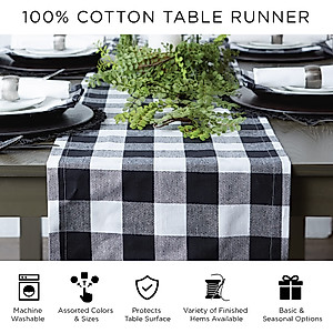 DII French Style Tabletop Kitchen Collection, Reversible Table Runner, 14x108, Fleur de Lis Stripe