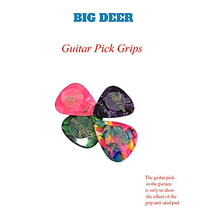 BigDeer 48pc Ultra-thin 0.6mm/0.024in Guitar Pick Grips and 2 guitar picks with grip. Help You Hold Guitar Picks,Stop Dropping Your Guitar Picks While Playing