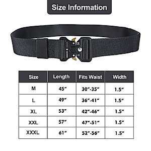 KingMoore Men's Tactical Belt Heavy Duty Webbing Belt Adjustable Military Style Nylon Belts with Metal Buckle