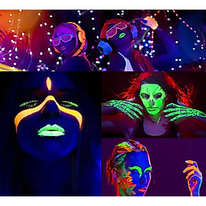 6PCS Glow in The Dark Face Paint Crayons UV Neon sign Halloween Carnival Night glow makeup Paint - Safe, Washable,