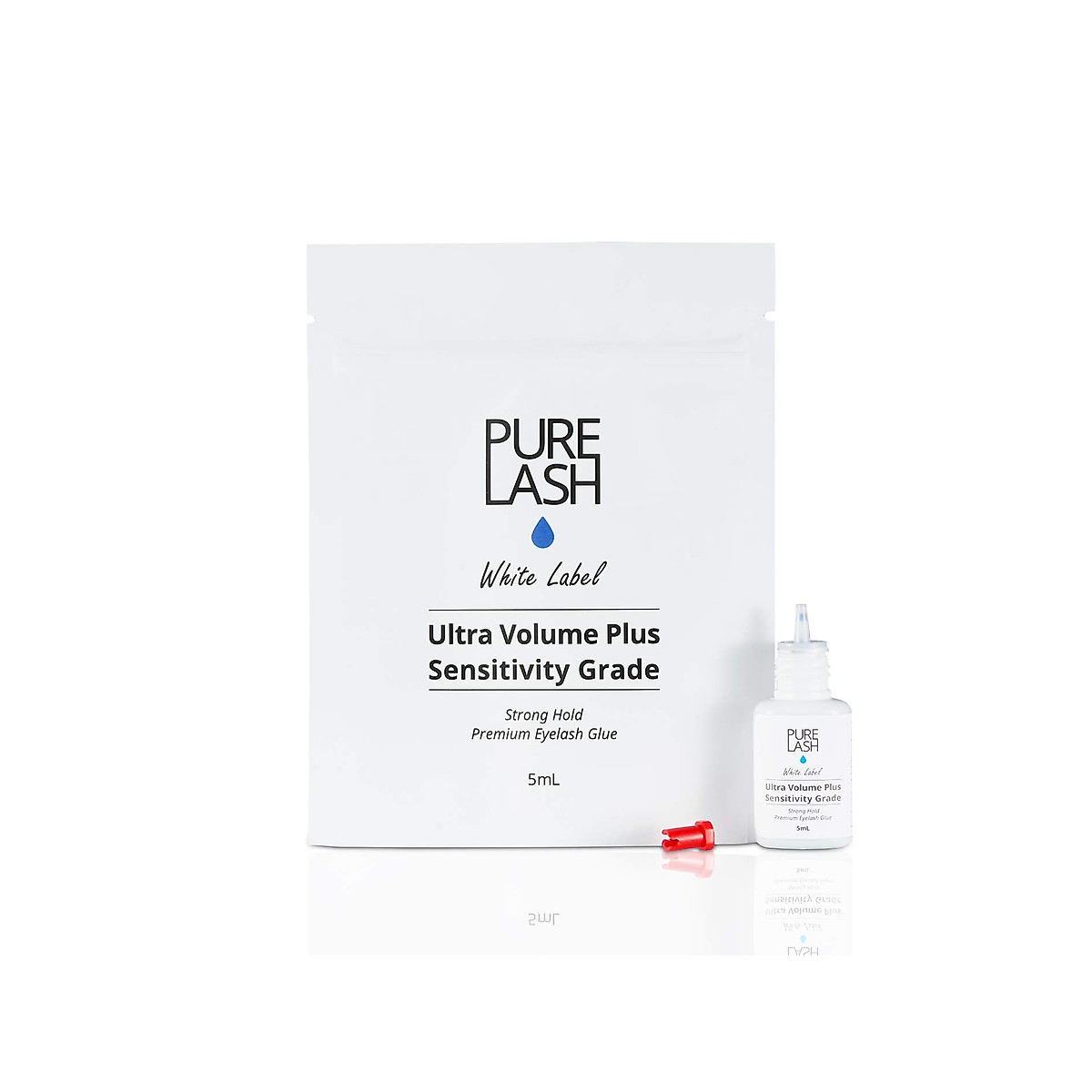Most Sensitive Eyelash Extension Glue / Pure Lash / White Label / 5 Milliliter / 2-3 Seconds Drying Time / Retention 4-5 Weeks / Professional Use Only / Sensitivity Grade Adhesive