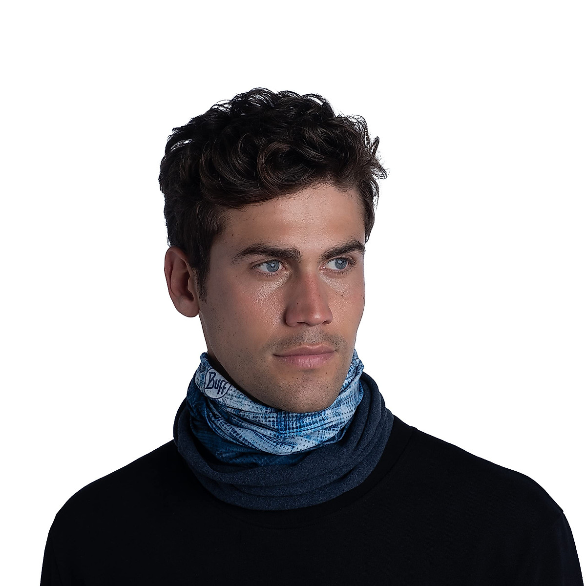 BUFF Adult Polar Neck Gaiter, Headband & Winter Neck Warmer, Ski Mask & Face Shield, Balaclava, Worn 12+ Ways, Synaes Blue, One Size
